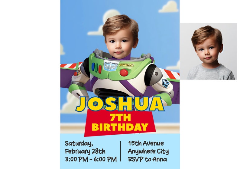 Buzz Lightyear Birthday Invitation, Custom Toy Story Birthday ...