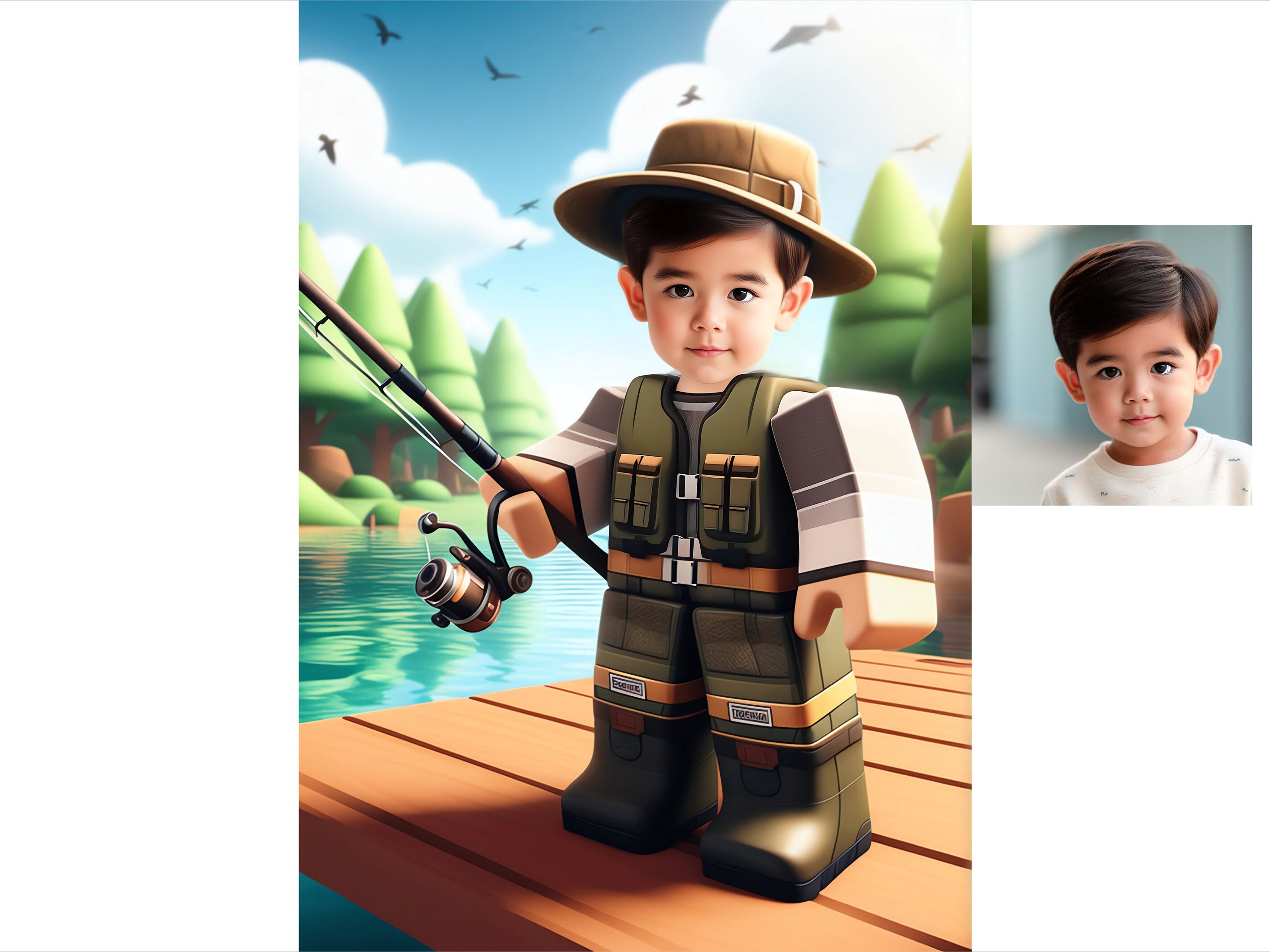 Roblox Portrait, Custom Roblox From Photo, Roblox Caricature, Roblox ...