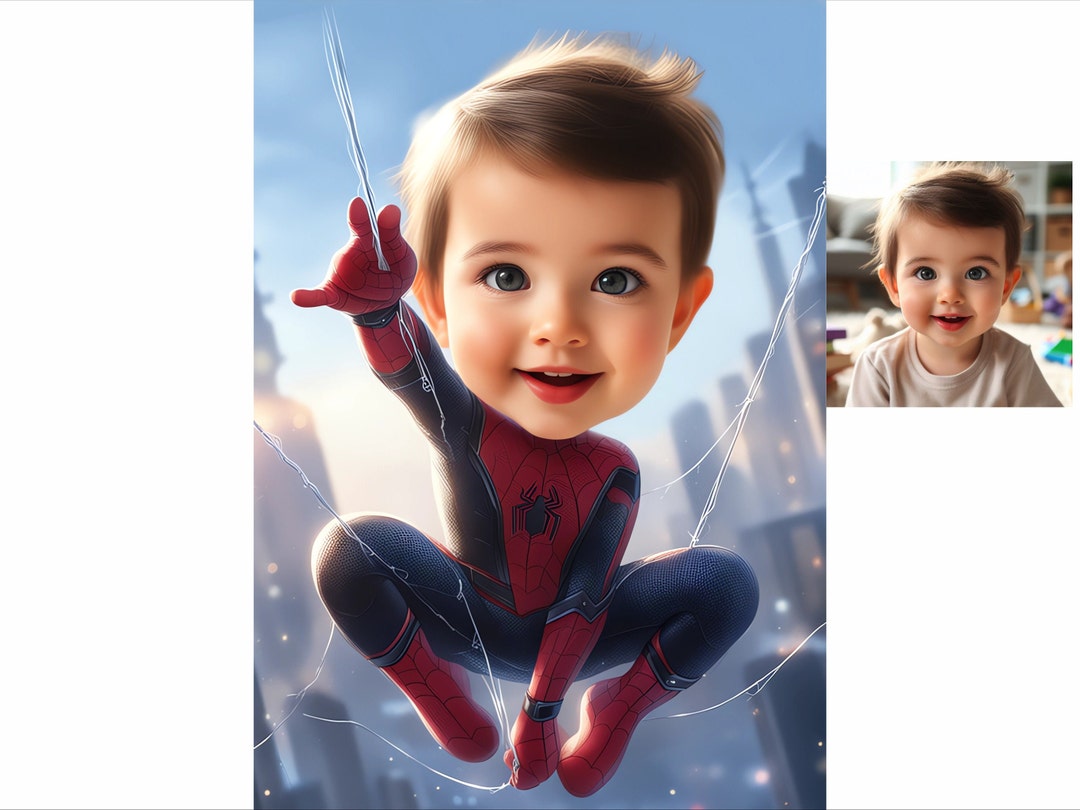 Spiderman Portrait for Kid, Spiderman Photo for Child, Custom Spiderman ...