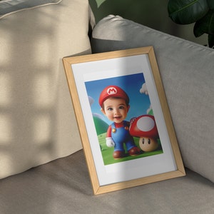 Super Mario Portrait, Custom Mario Photo, Mario Kids Portrait, Super ...