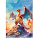 Charizard Poster, Watercolor Charizard, Charizard Painting, Charizard ...