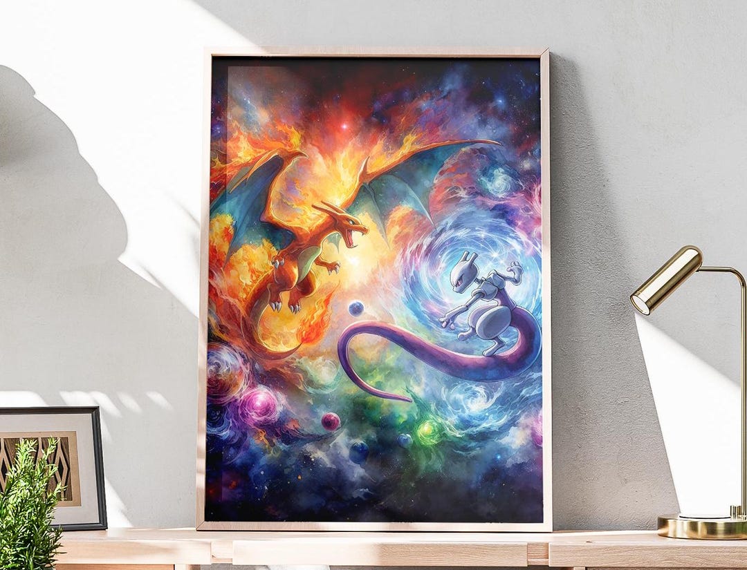 Pokemon Poster, Charizard Poster, Mewtwo Poster, Watercolor Charizard ...