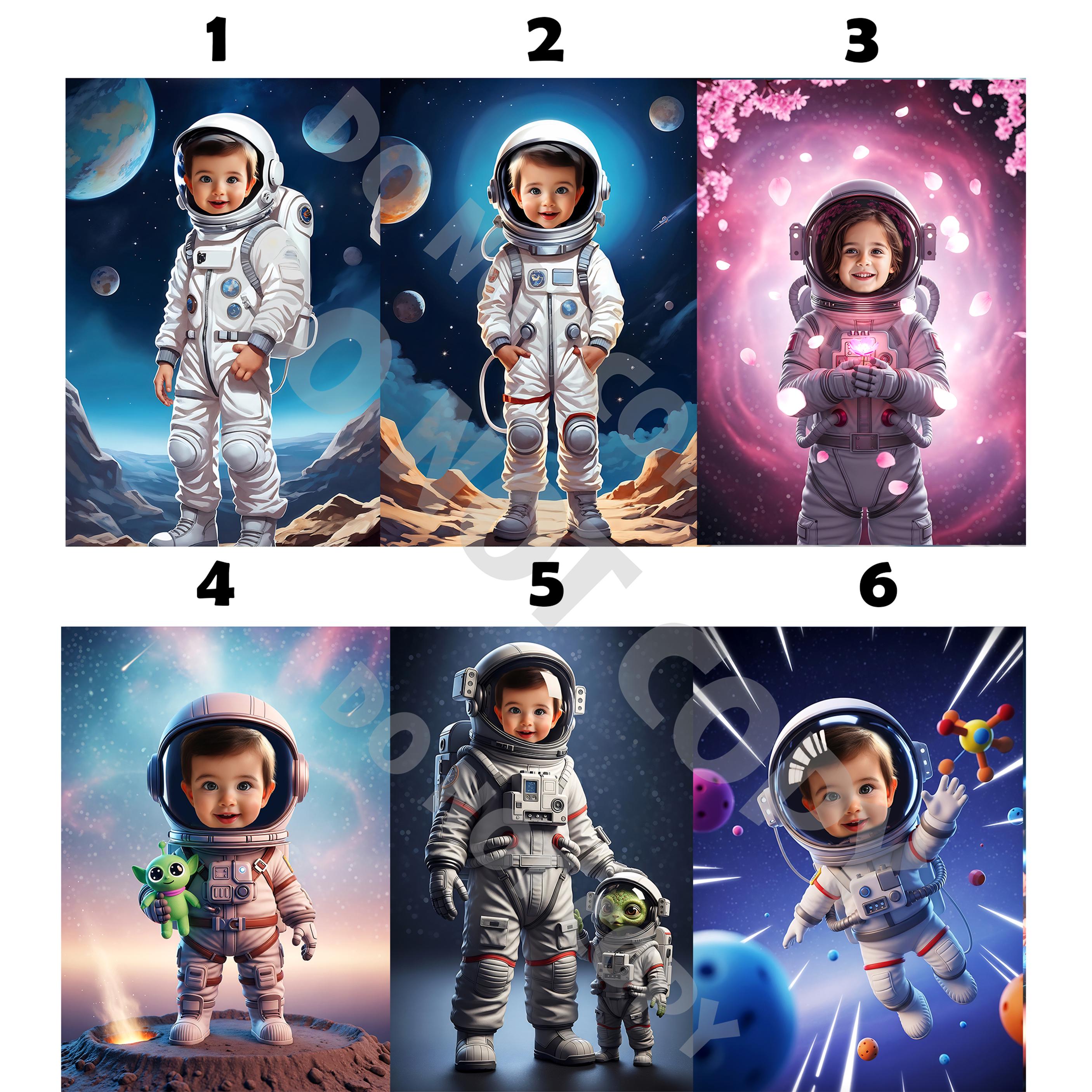 Custom Astronaut Portrait: Personalized Kid's Photo Gift (digital ...