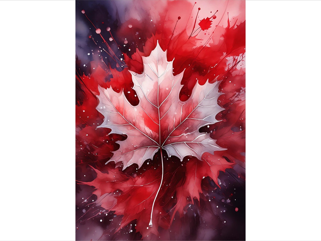 Maple Leaf Art, Maple Leaf Watercolor, Maple Leaf Wall Art, Maple Leaf ...