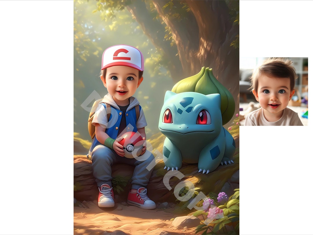 Pokemon Portrait, Bulbasaur Portrait, Ash Portrait, Custom Pokemon ...