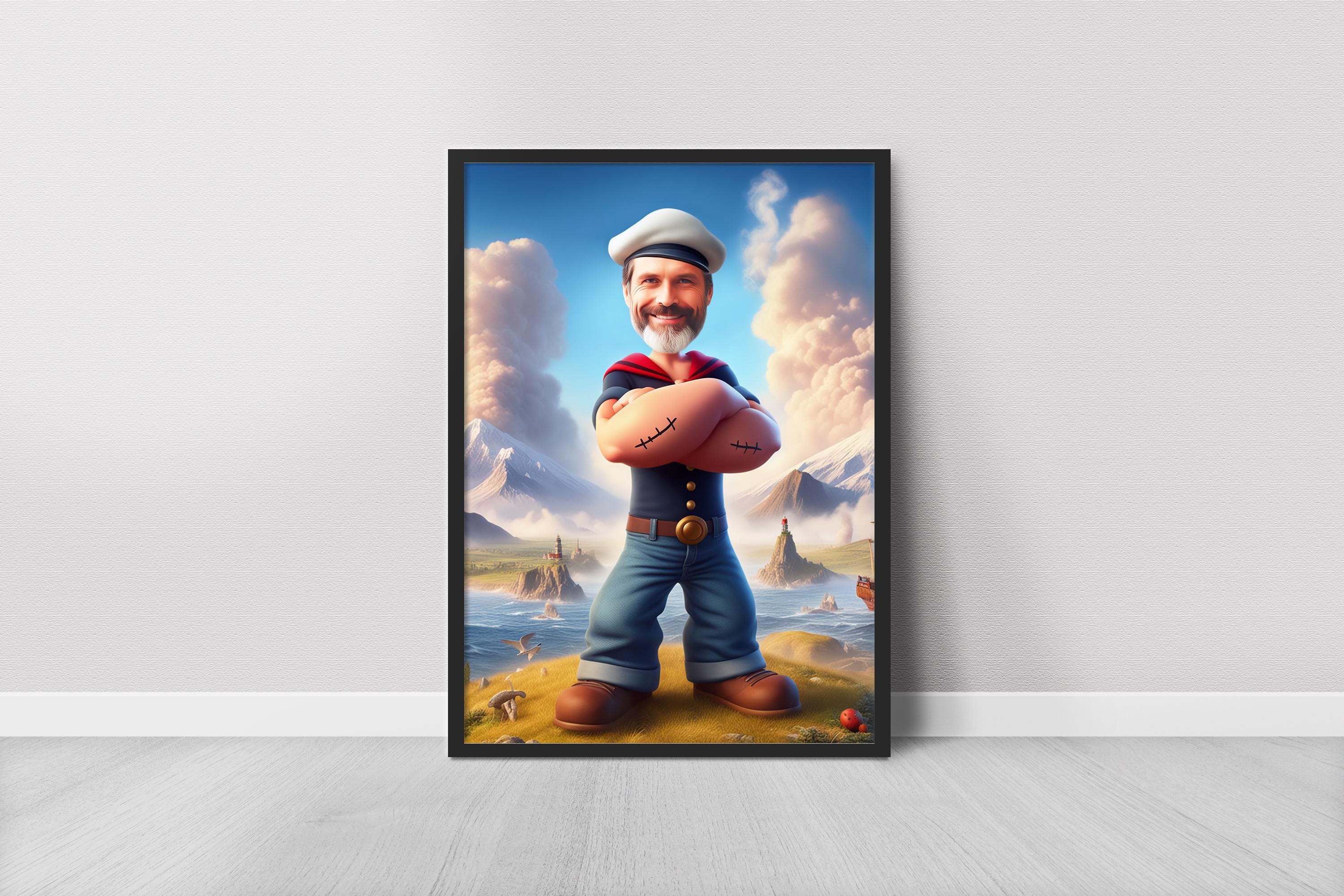 Custom Popeye Portrait From Photo, Father's Day Gift (digital Product ...