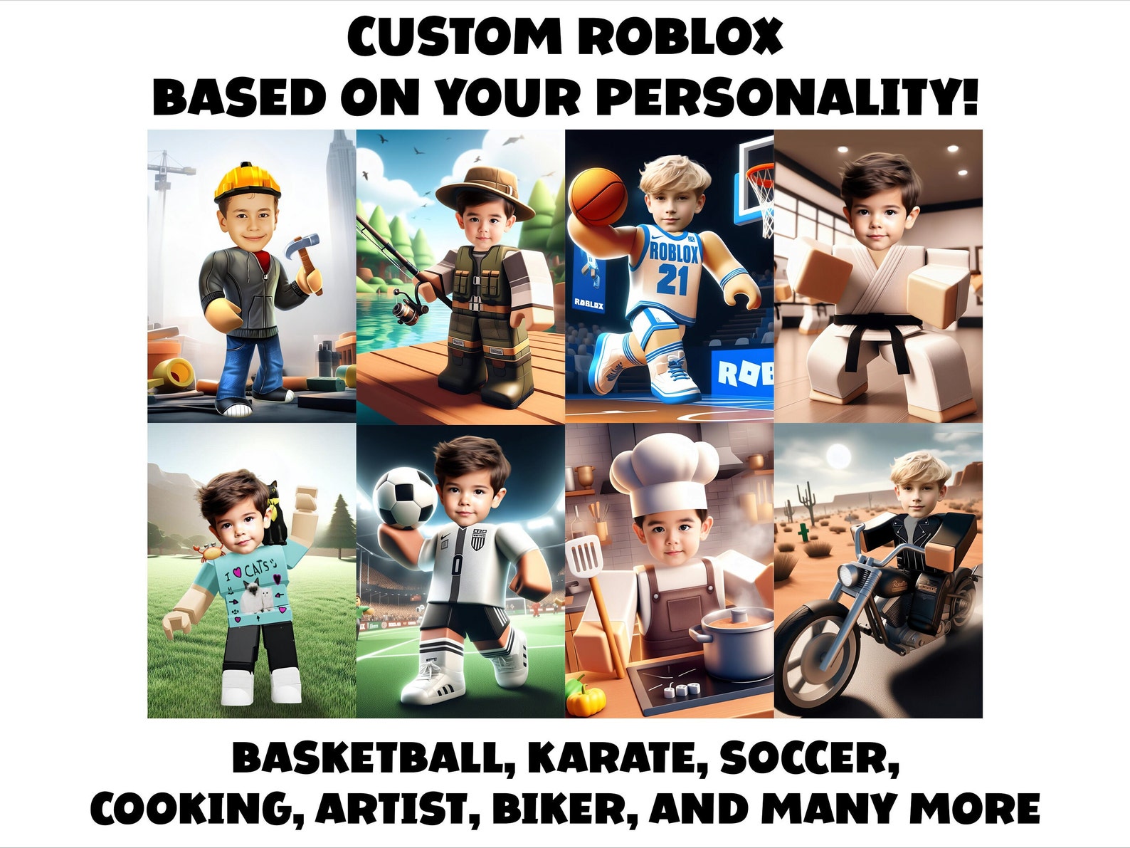 Custom Roblox Portrait: Personalized Digital Caricature (A3 JPG) - Etsy