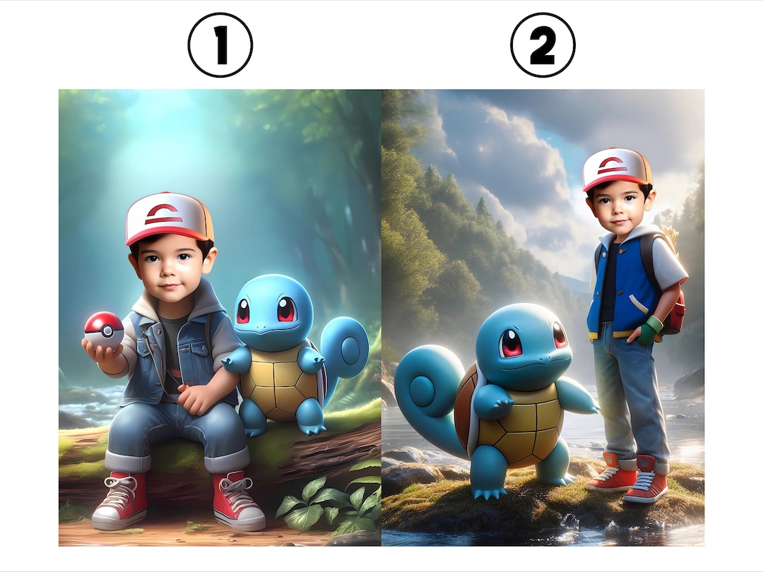 Pokemon Portrait, Squirtle Portrait, Ash Portrait, Custom Pokemon ...