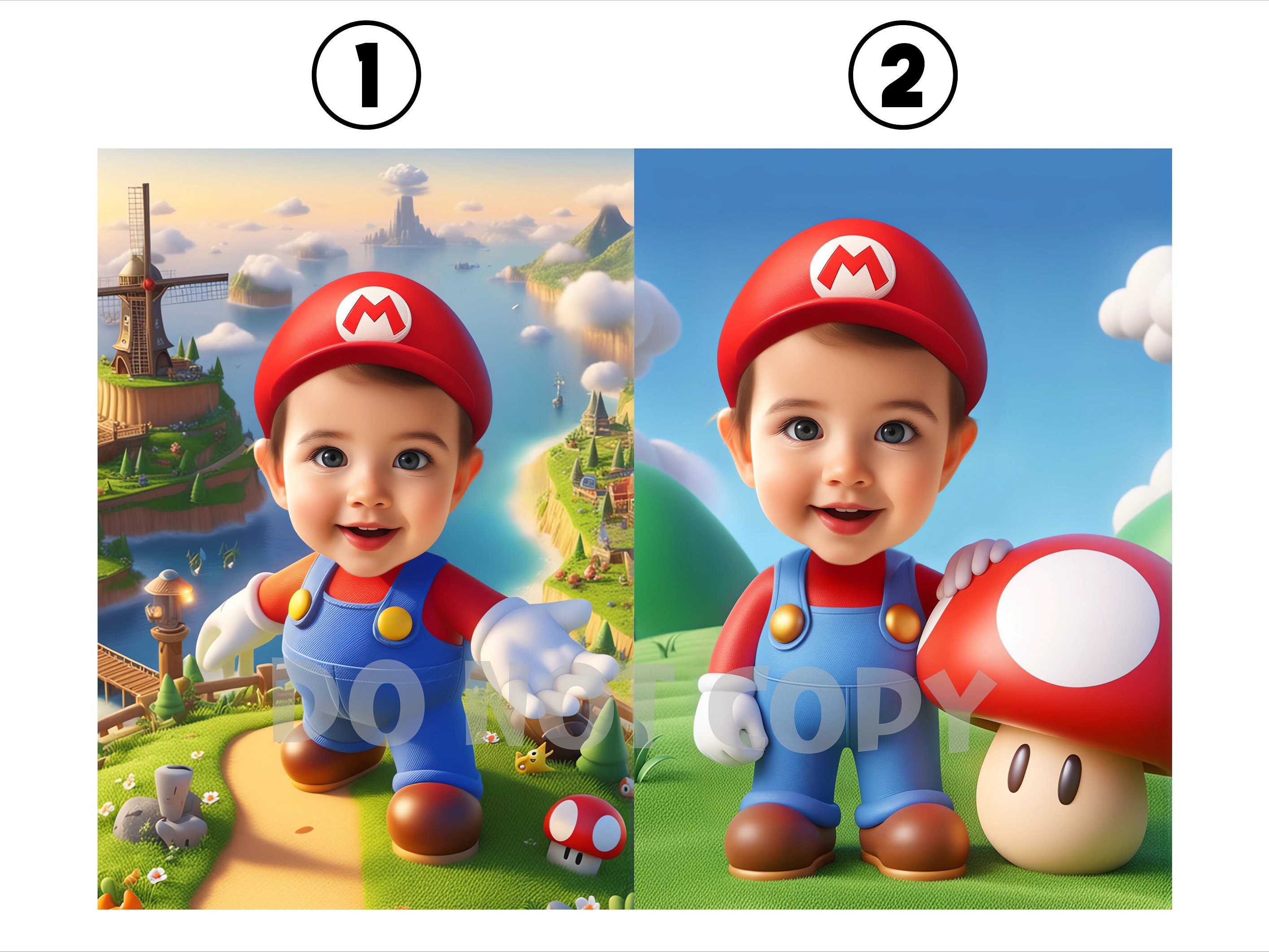 Super Mario Portrait, Custom Mario Photo, Mario Kids Portrait, Super ...