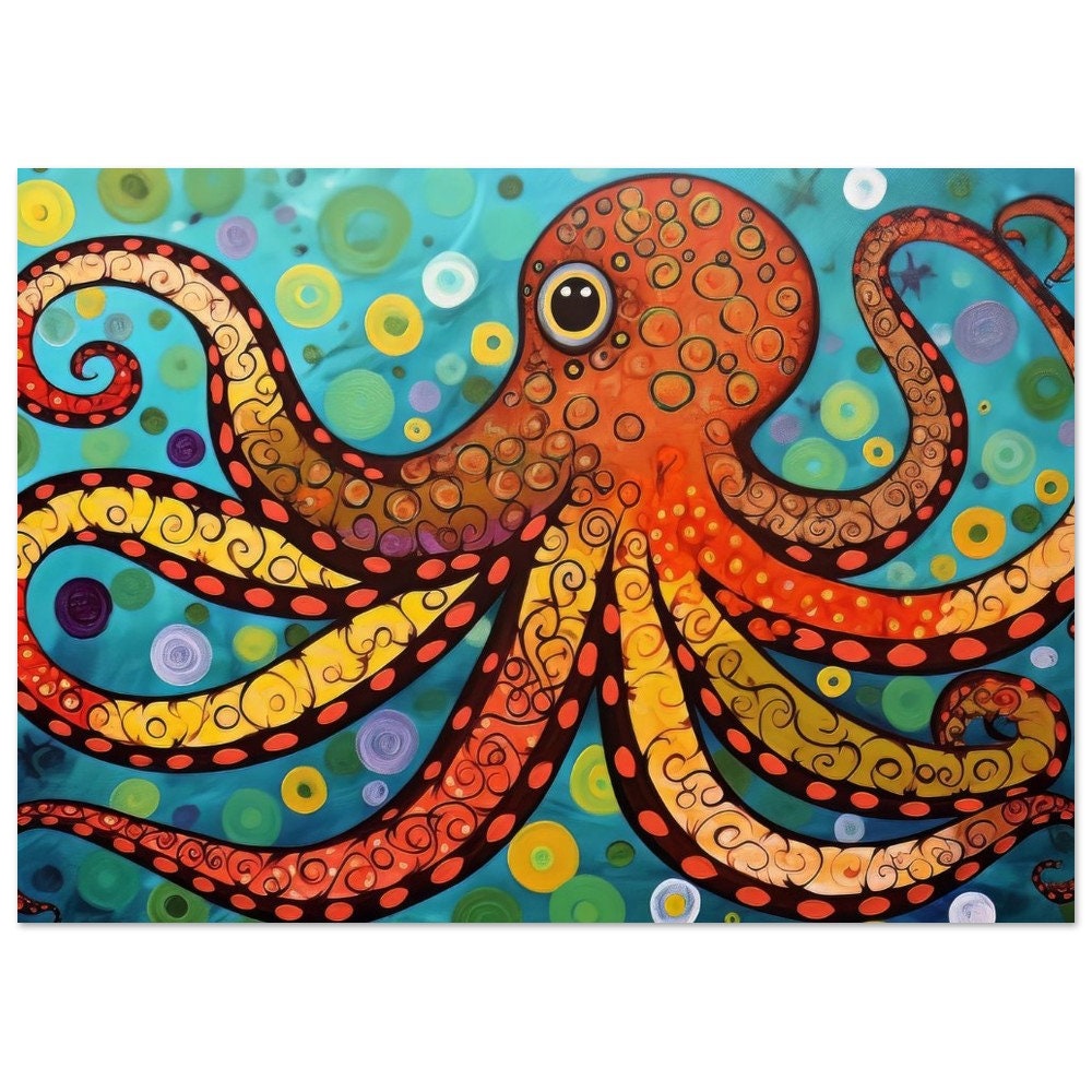 Octopus, Art Pour Enfant Impression Art Mural, Illustrations Murales ...