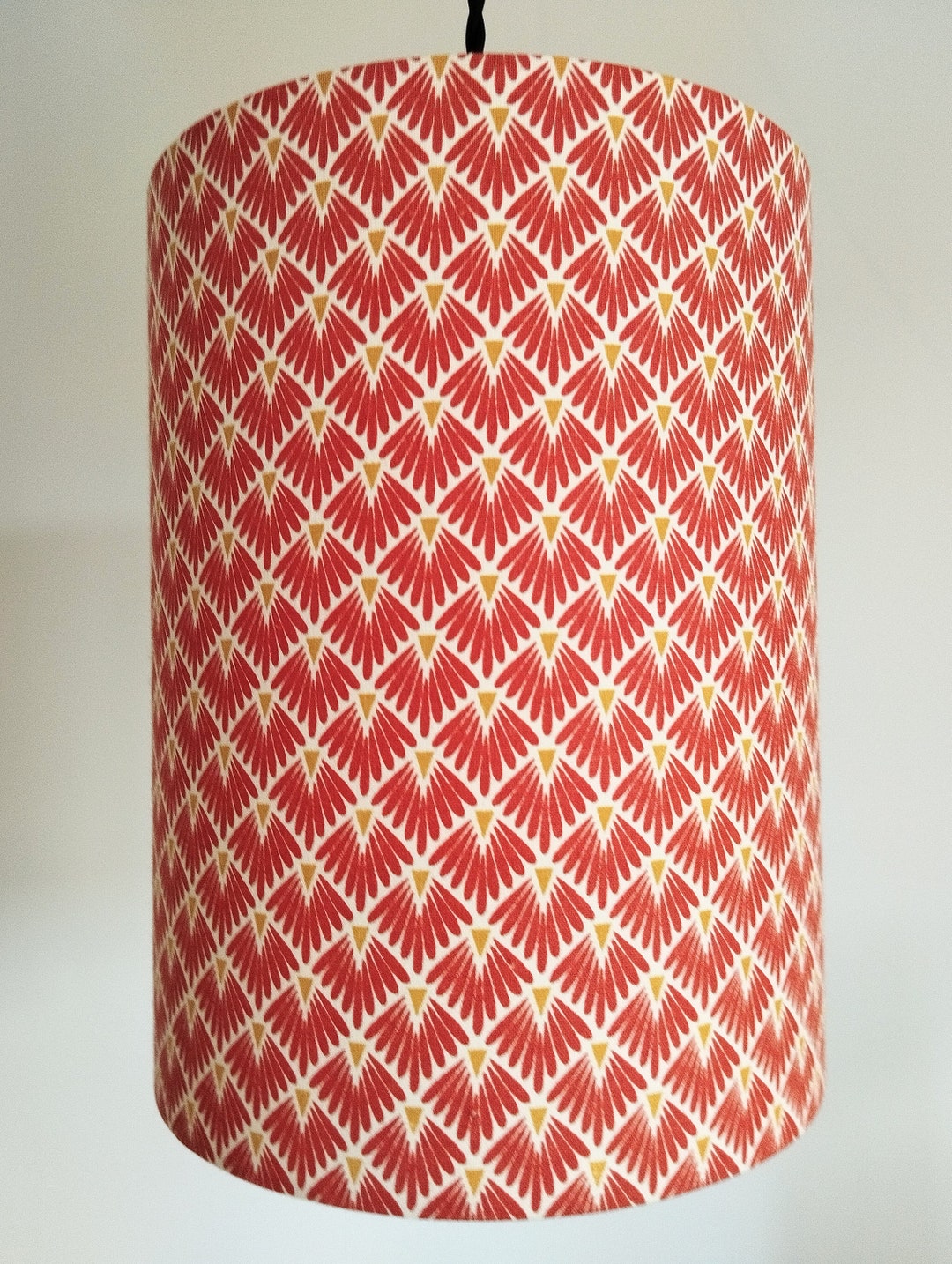 Abat jour moderne et unique en tissu coton rouge à motifs qui pourra ...