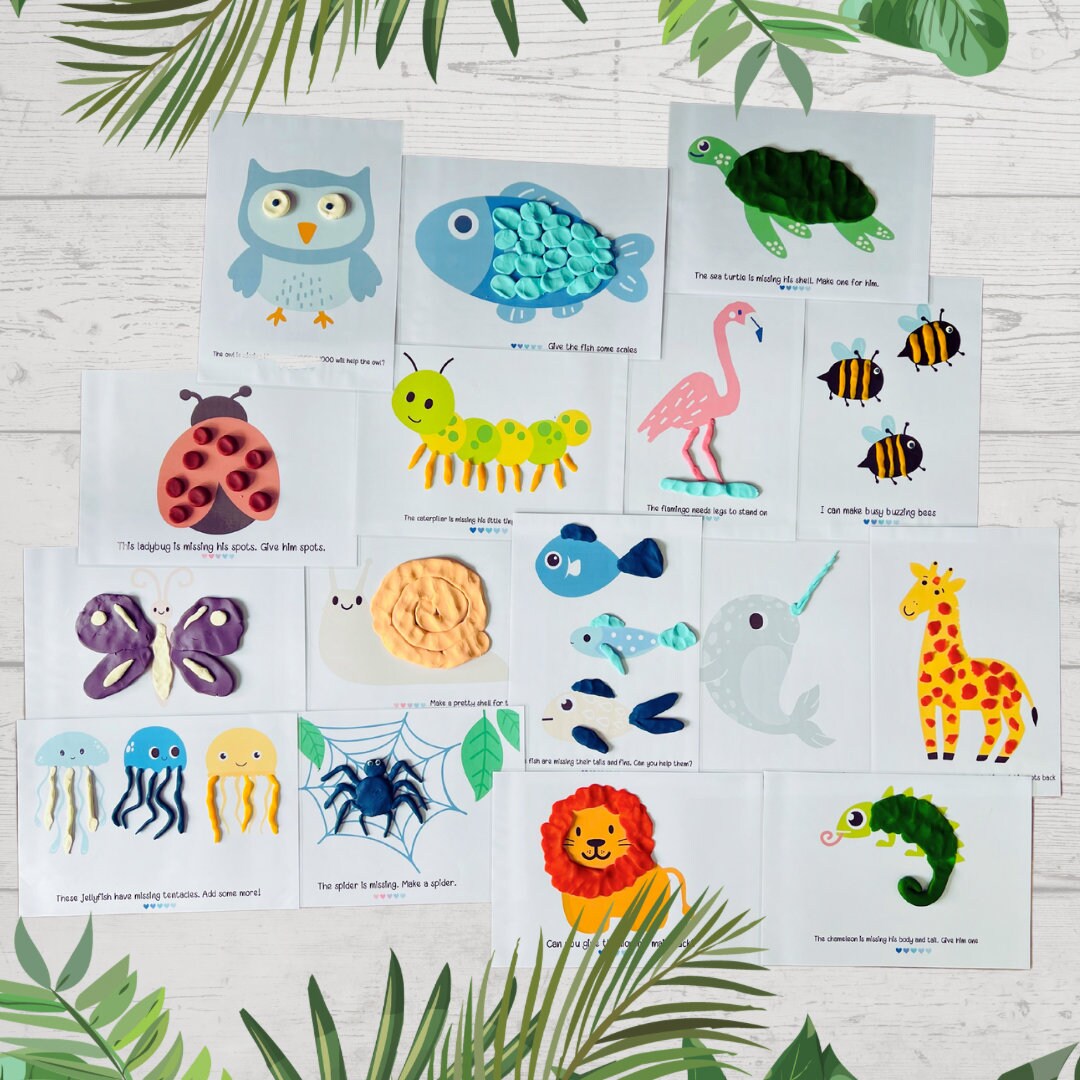 Awesome Animals & Creatures Play Dough Mats - Etsy