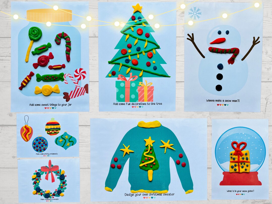 Christmas Theme Play Dough Mats - Etsy