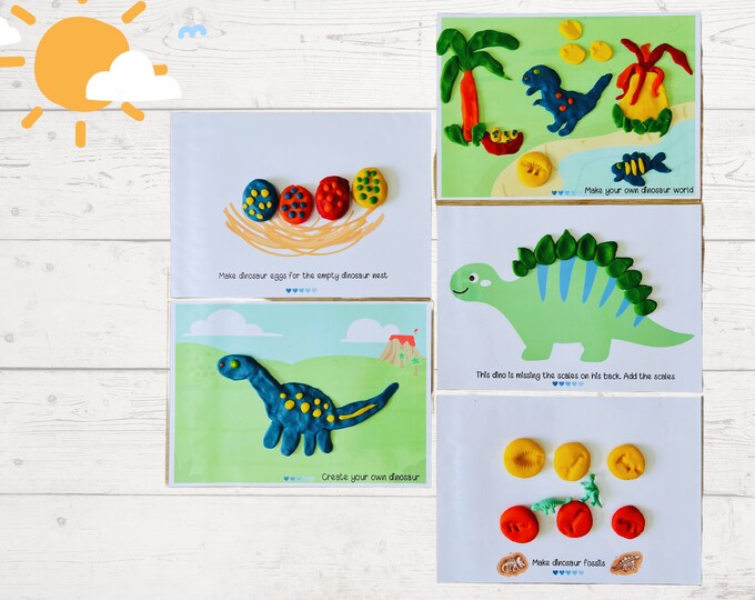 Dinosaur Play Dough Mats - Etsy Canada