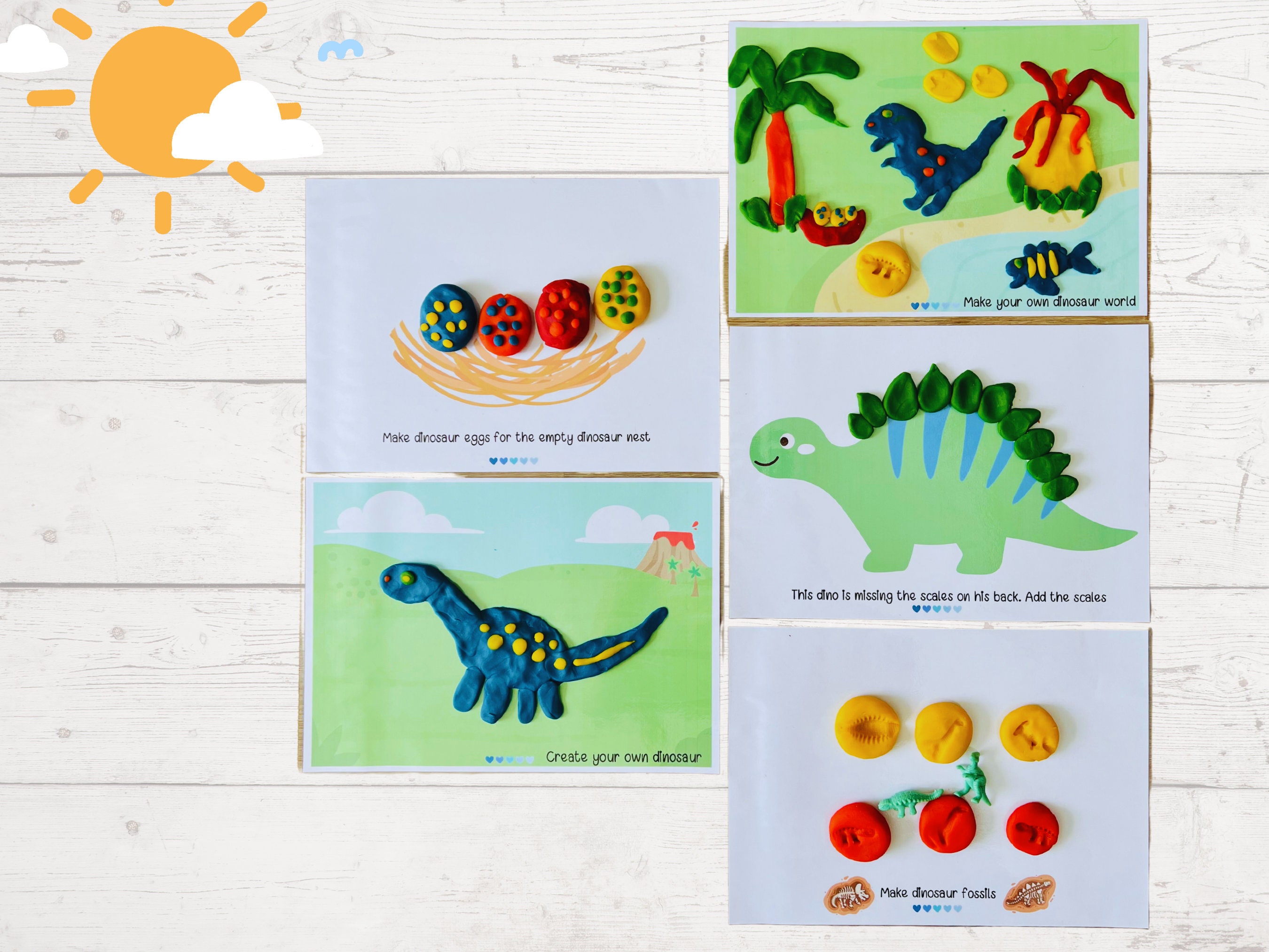 Dinosaur Theme Play Dough Mats - Etsy