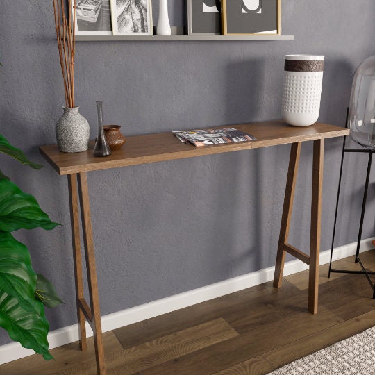 Rustic Wooden Narrow Console Table, Narrow Sofa Table, Tall Console ...