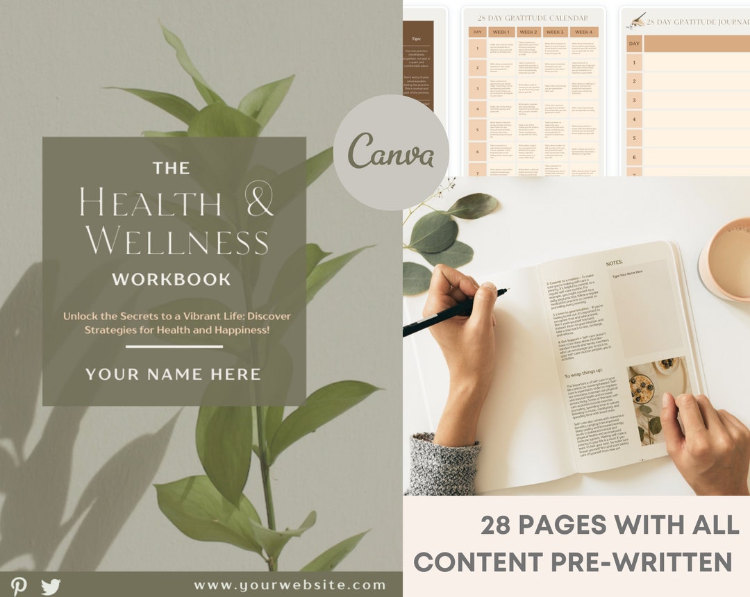 Health and Wellness Workbook Canva Templates Wellness Coach Health ...
