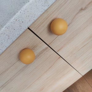 Yellow Round Cabinet Knobs I 4 Sizes Handles for Nursery, Bedroom ...