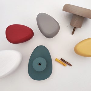 Red Wall Hook DROP I Wood I 2 Sizes I for Kids Room, Nursery I More ...