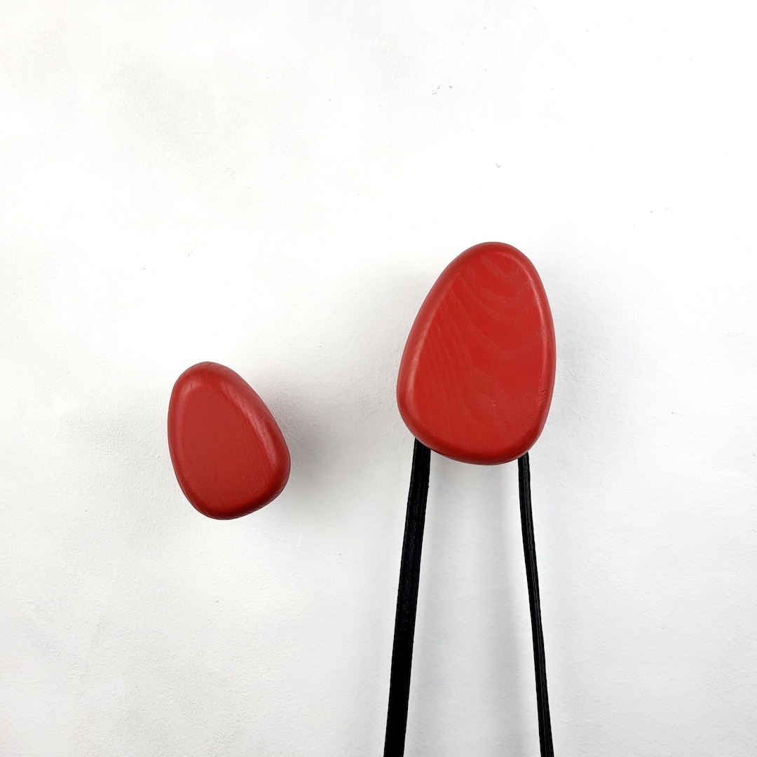 Red Wall Hook DROP I Wood I 2 Sizes I for Kids Room, Nursery I More ...