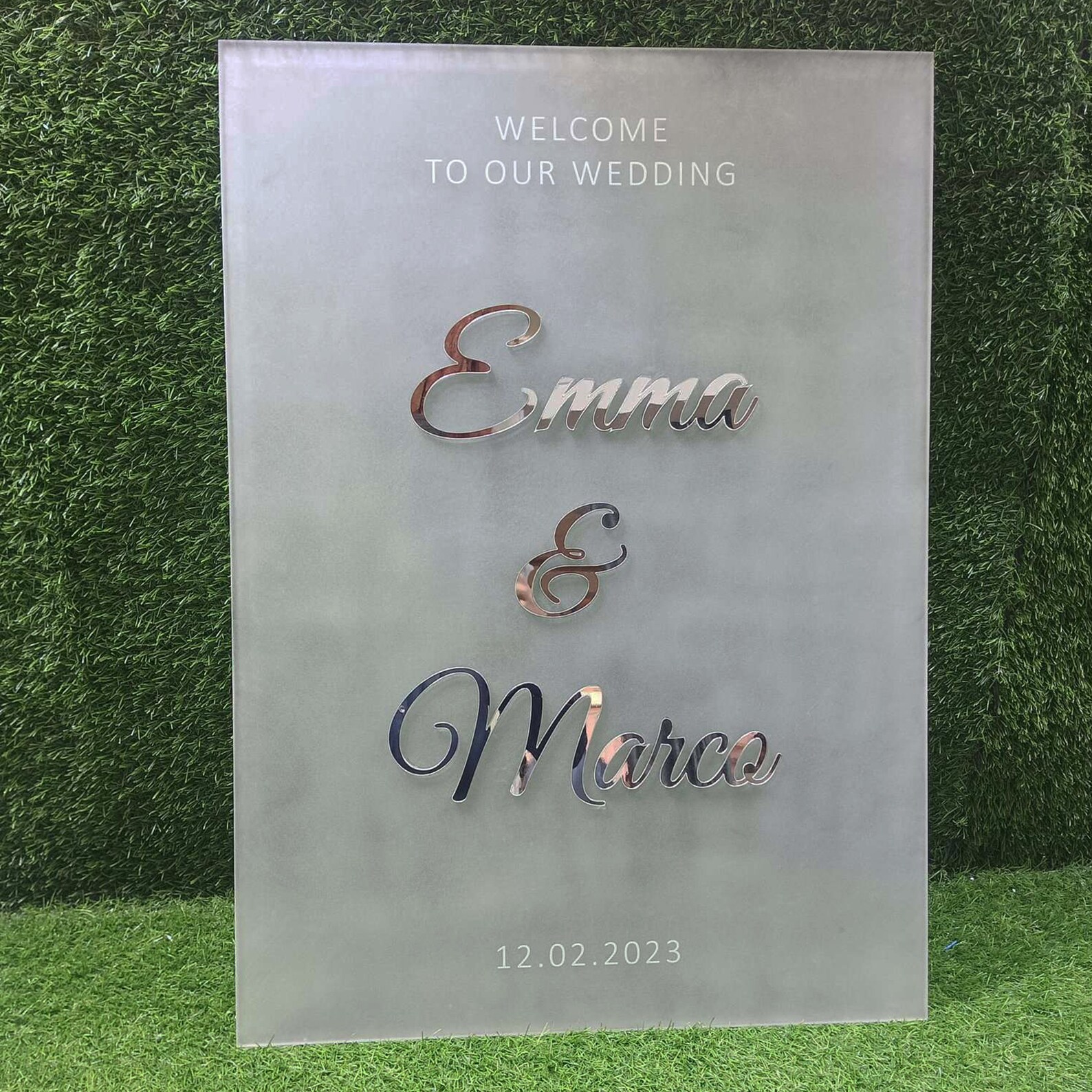 Custom 3D Silver Mirror Lettering Welcome Sign 3D Acrylic Wedding ...