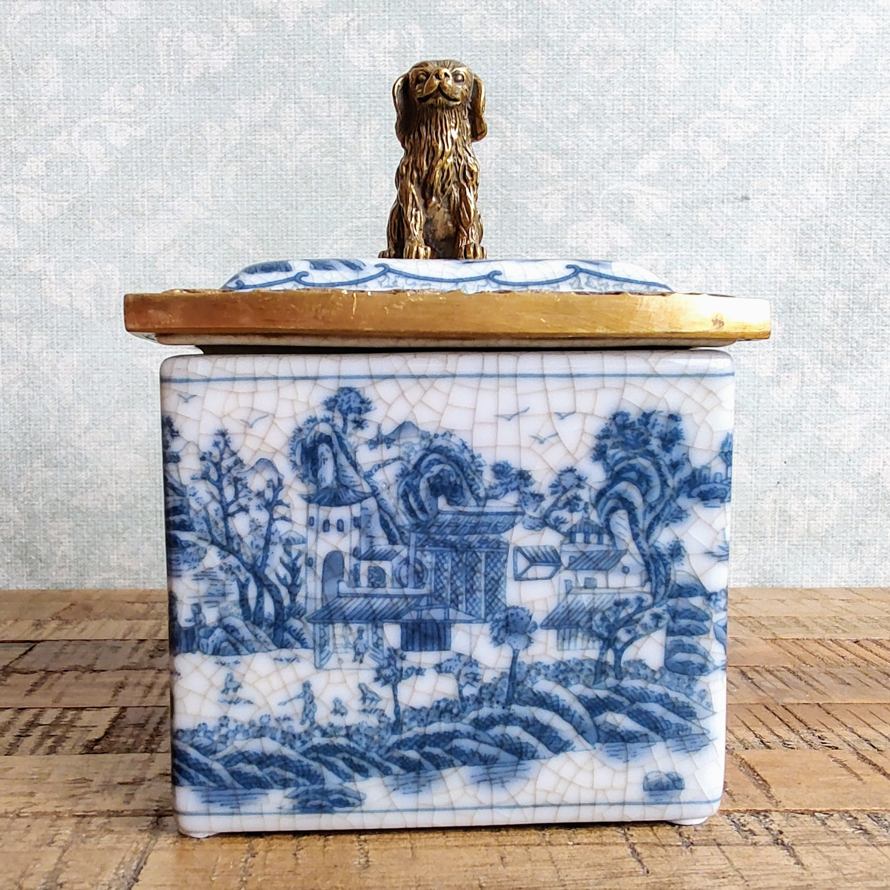 Vintage Porcelain Box With a Handle in the Shape of a Dog - Etsy