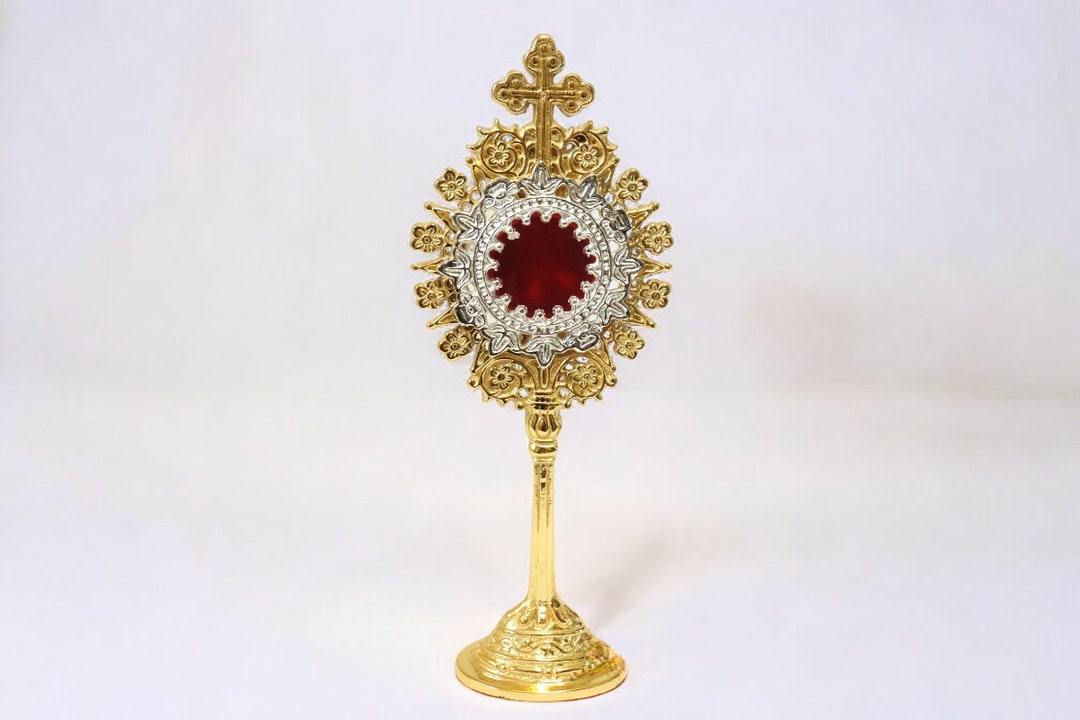 Brass Reliquary - Gold Plating - Small Reliquary - Monstrance ...