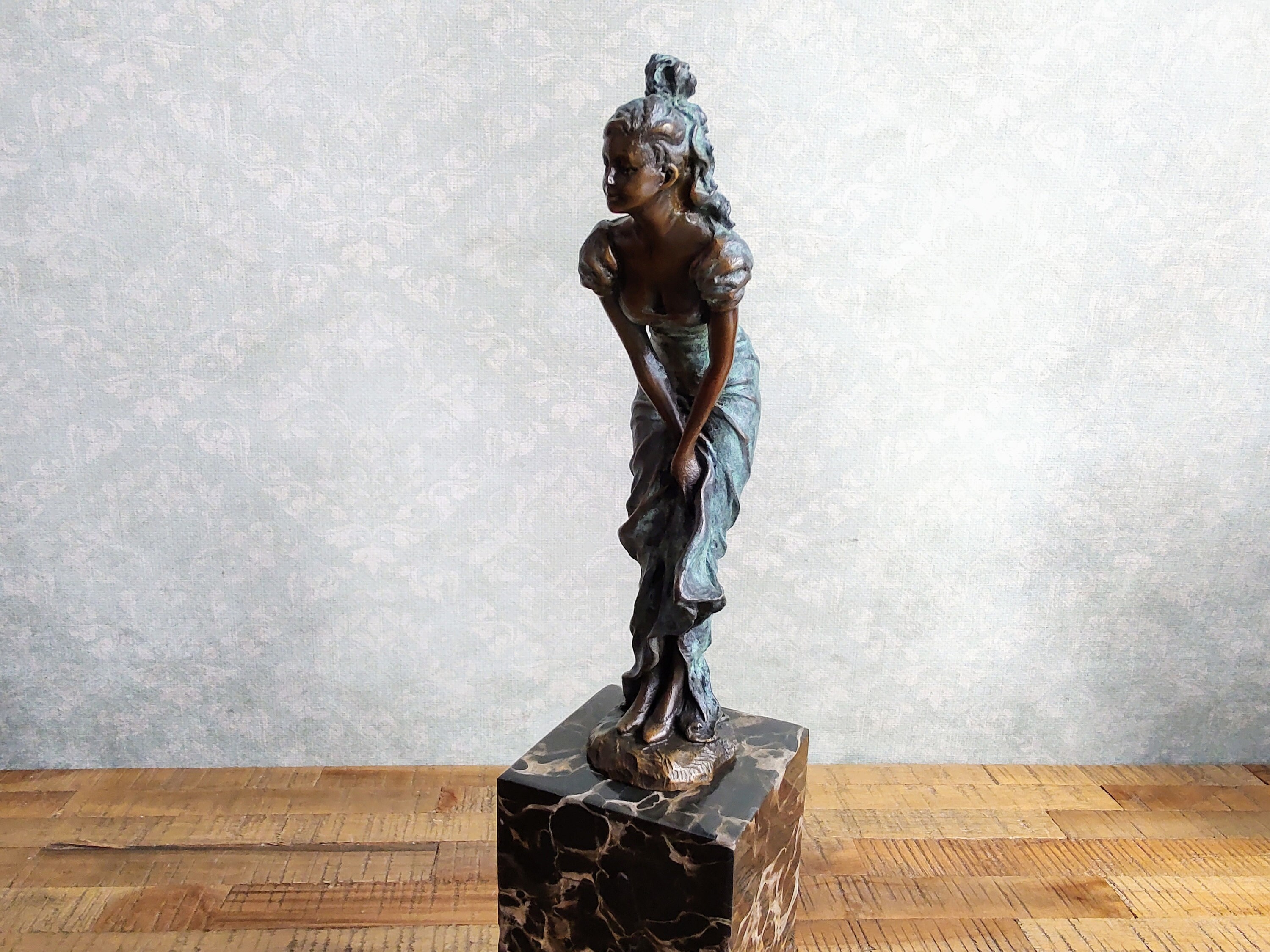 Bronze Female Sculpture in Swirling Dress Modern Bronze Sculpture ...