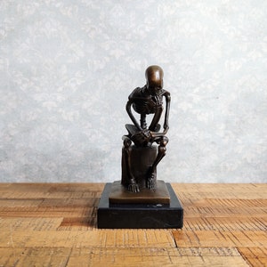 The Thinker Skeleton Statue Bronze Sculpture Walking Dead Corpse ...