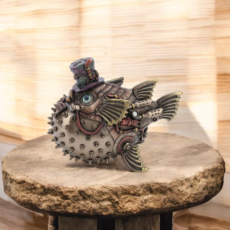 Steampunk Pufferfish Figurine: Bronze Resin Fugu Fish Statue - Etsy