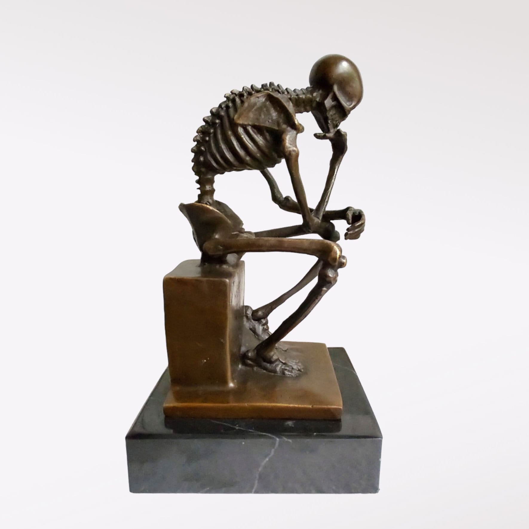 The Thinker Skeleton Statue Bronze Sculpture Walking Dead - Etsy