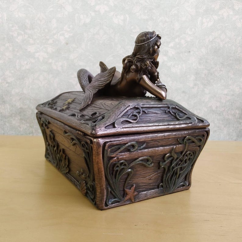 Mermaid Trinket Box: Fantasy Nautical Jewelry Storage, Ocean Decor - Etsy