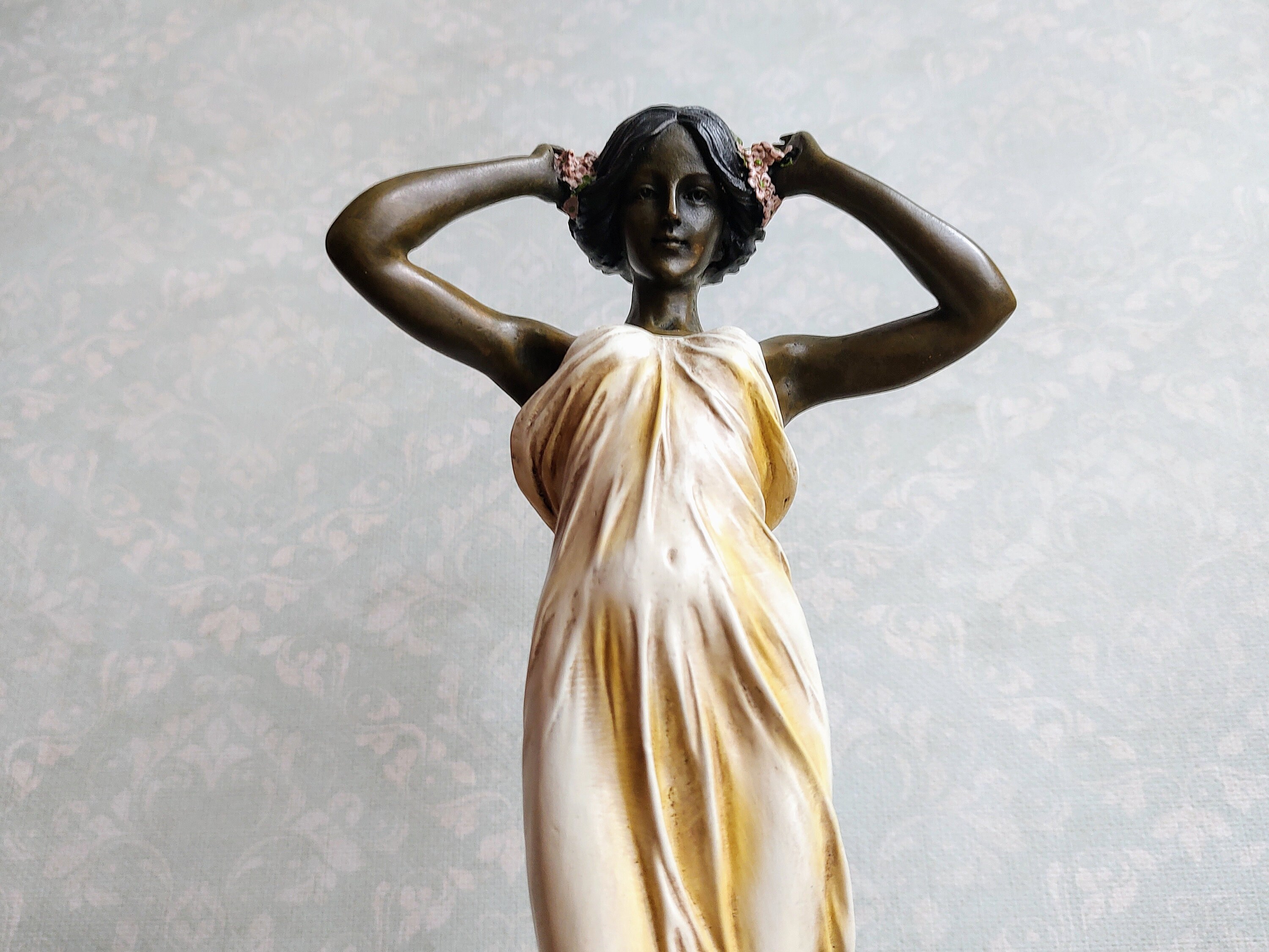 Bronze Nymph Sculpture Painted Bronze Wood Nymph Statue Pittaluga ...