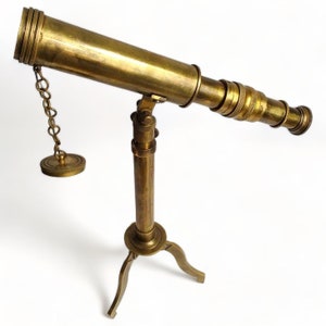 Stylish Brass Telescopic Telescope Model on Stand – A Decorative ...