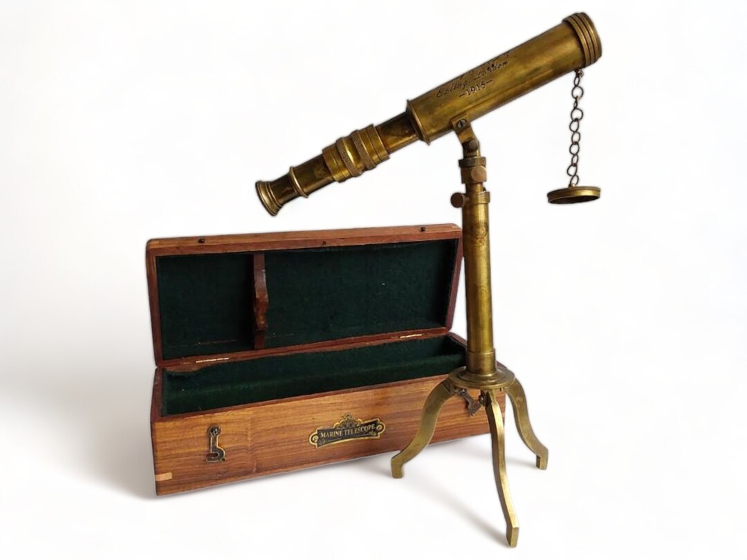 Stylish Brass Telescopic Telescope Model on Stand – A Decorative ...