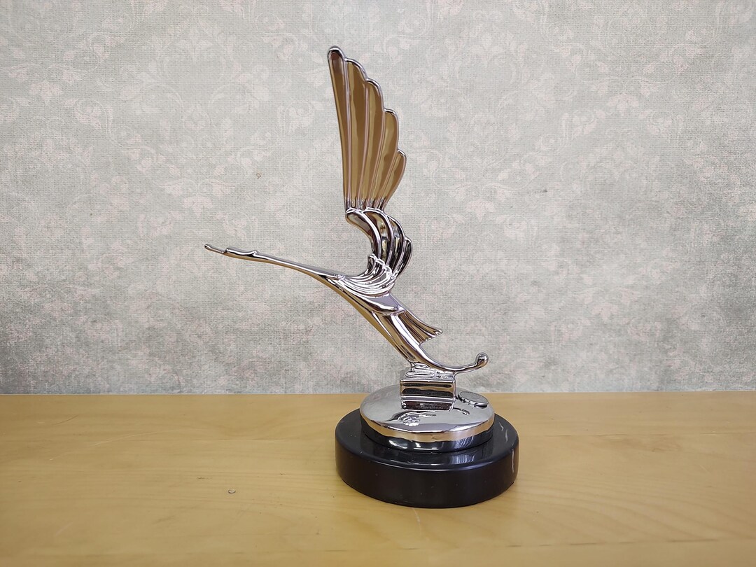 Bronze Art Deco Stork Car Mascot Antique Silver Color - Etsy