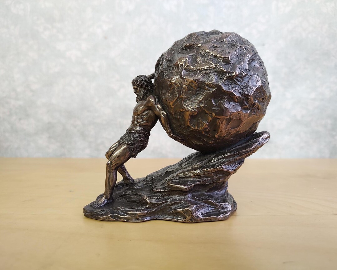 Bronze Finish Sisyphus Statue: Greek Mythology Figurine - Etsy