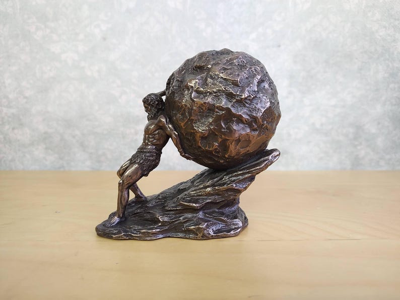 Bronze Finish Sisyphus Statue: Greek Mythology Figurine - Etsy