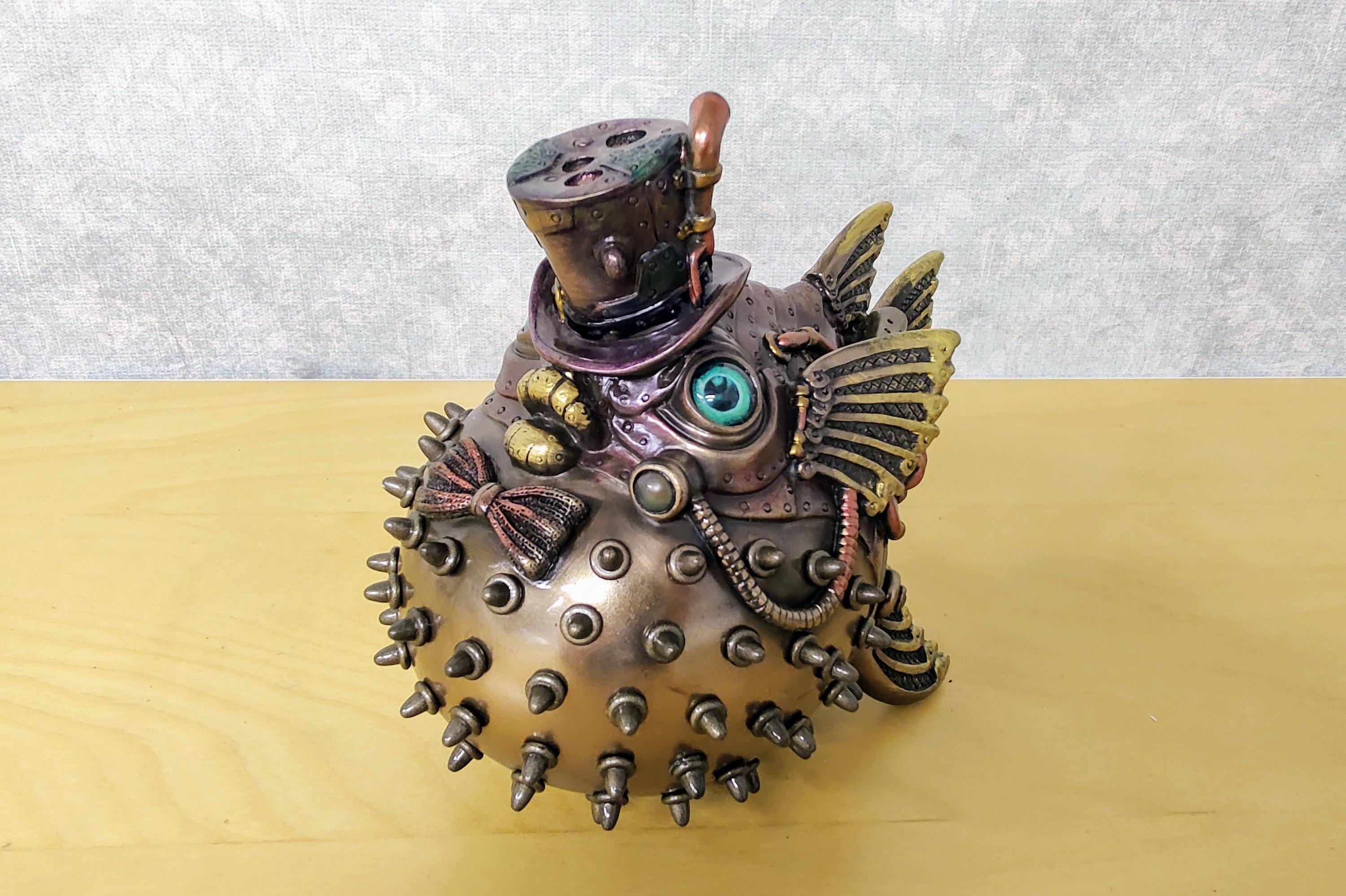Steampunk Pufferfish Figurine: Bronze Resin Fugu Fish Statue - Etsy