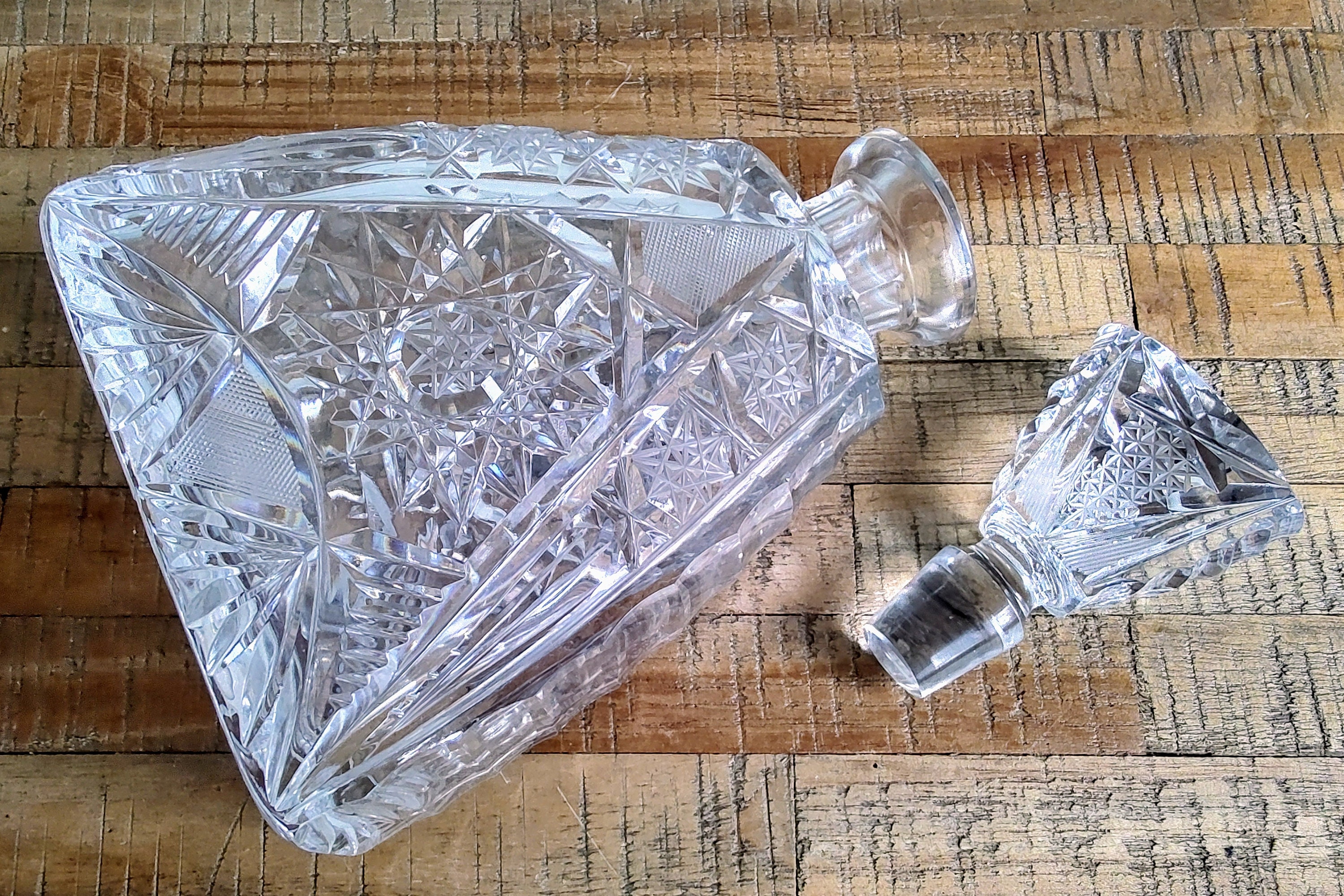 Vintage Art Deco Crystal Glass Liqueur Decanter and Glasses Set ...