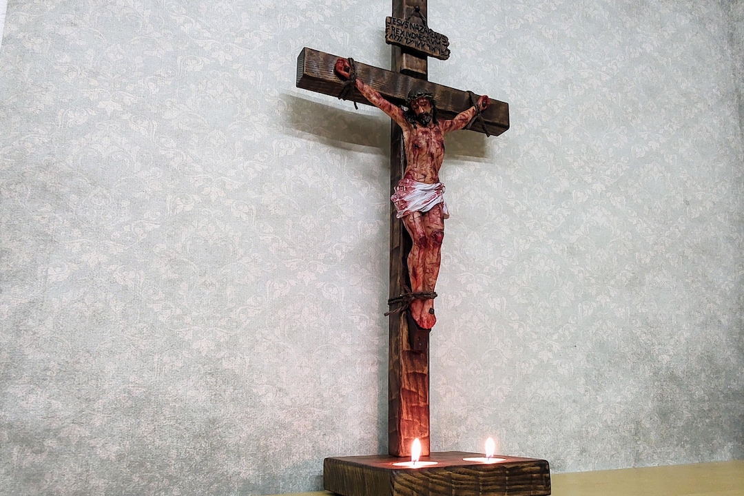Realistic Crucifix the Passion of the Christ 19.7" - Hand Carved ...