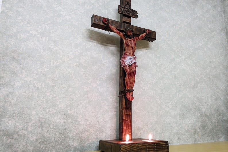 Handmade Passion Crucifix – Realistic Christ, Ash Wood Cross (19.7 ...