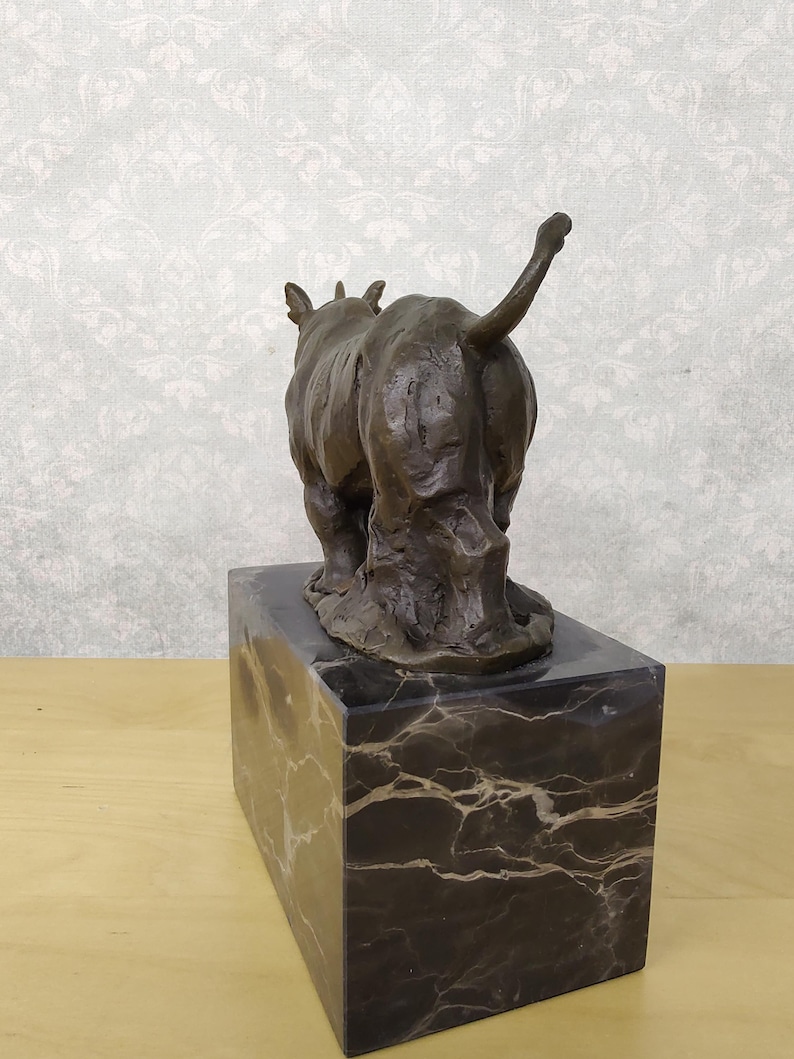Bronze Sculpture of Standing Rhino - Bronze Sculpture of a Rhino on ...
