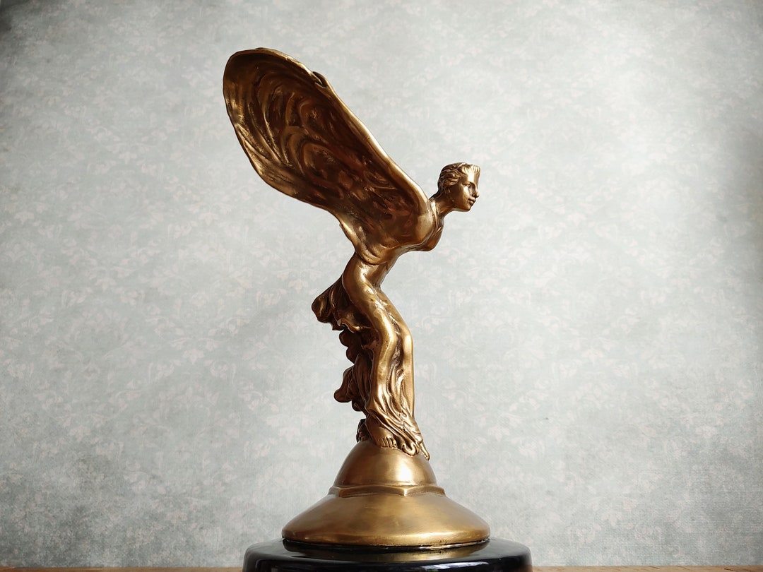 Spirit of Ecstasy Sculpture Bronze Rolls Royce Mascot Statuette Rare ...