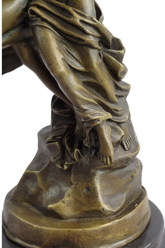 Bronze Cupid and Psyche Sculpture on Marble Base Greek Mythology ...