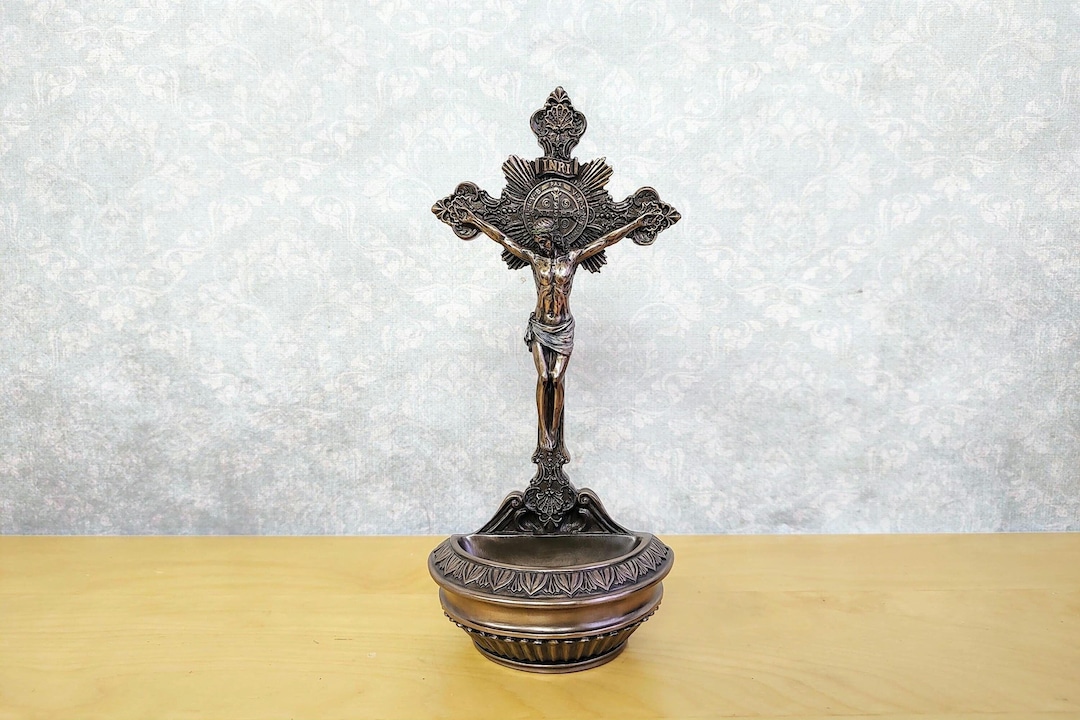 Holy Water Font - Home Altar Catholic Religious Decor for Wall or Table ...