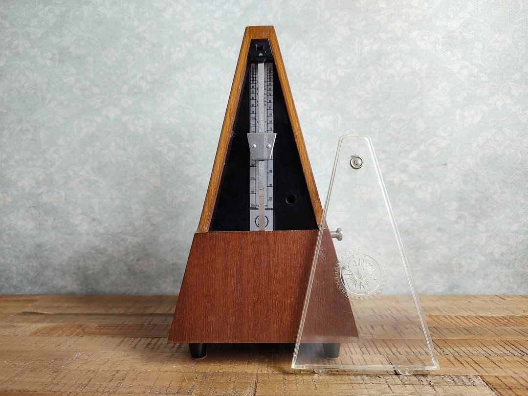 Vintage Metronome With Bell GDR, Wooden Mechanical Wind-up Metronome ...