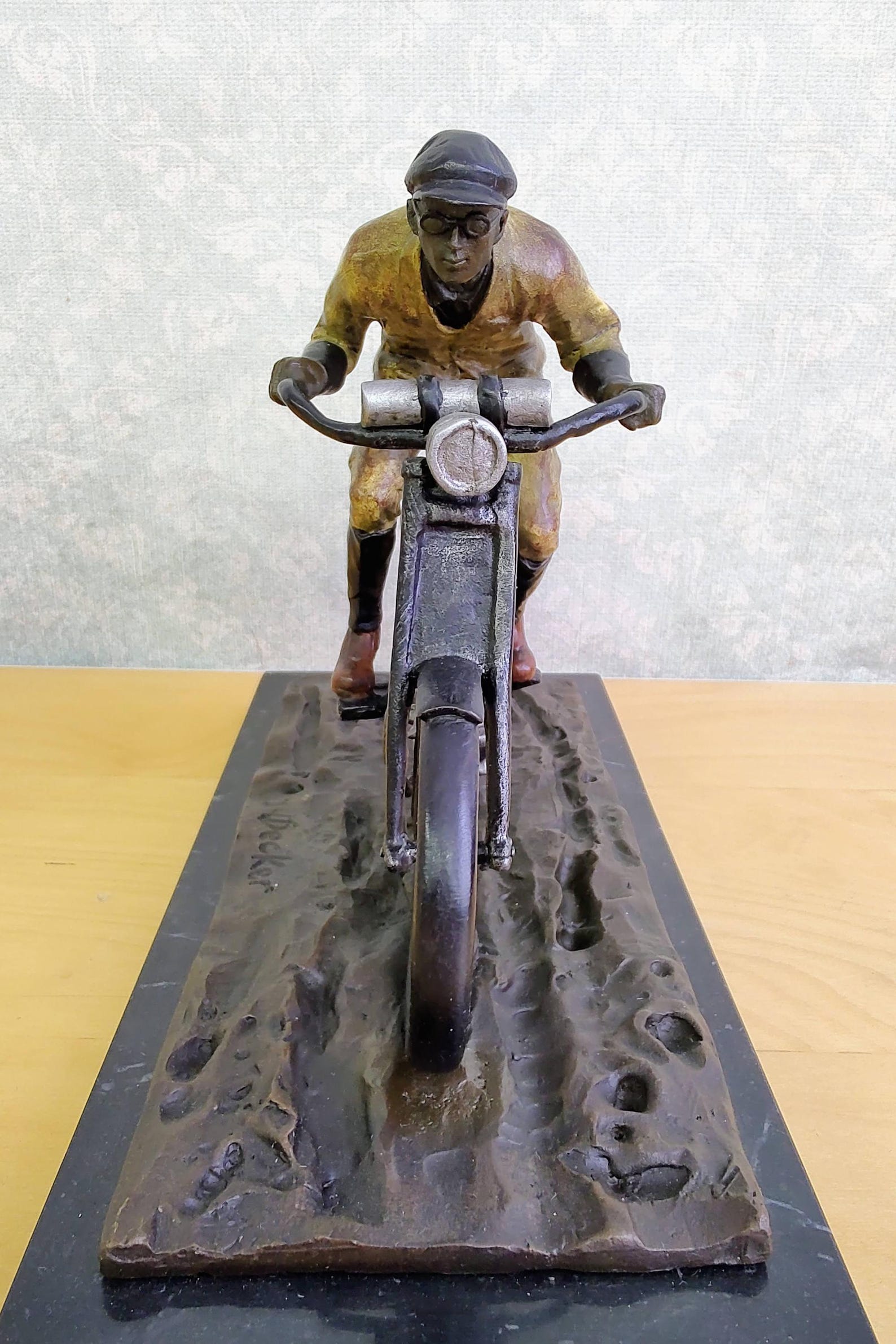 Vienna Bronzes: Art Nouveau Motorcyclist Sculpture - Decker Signed - Etsy
