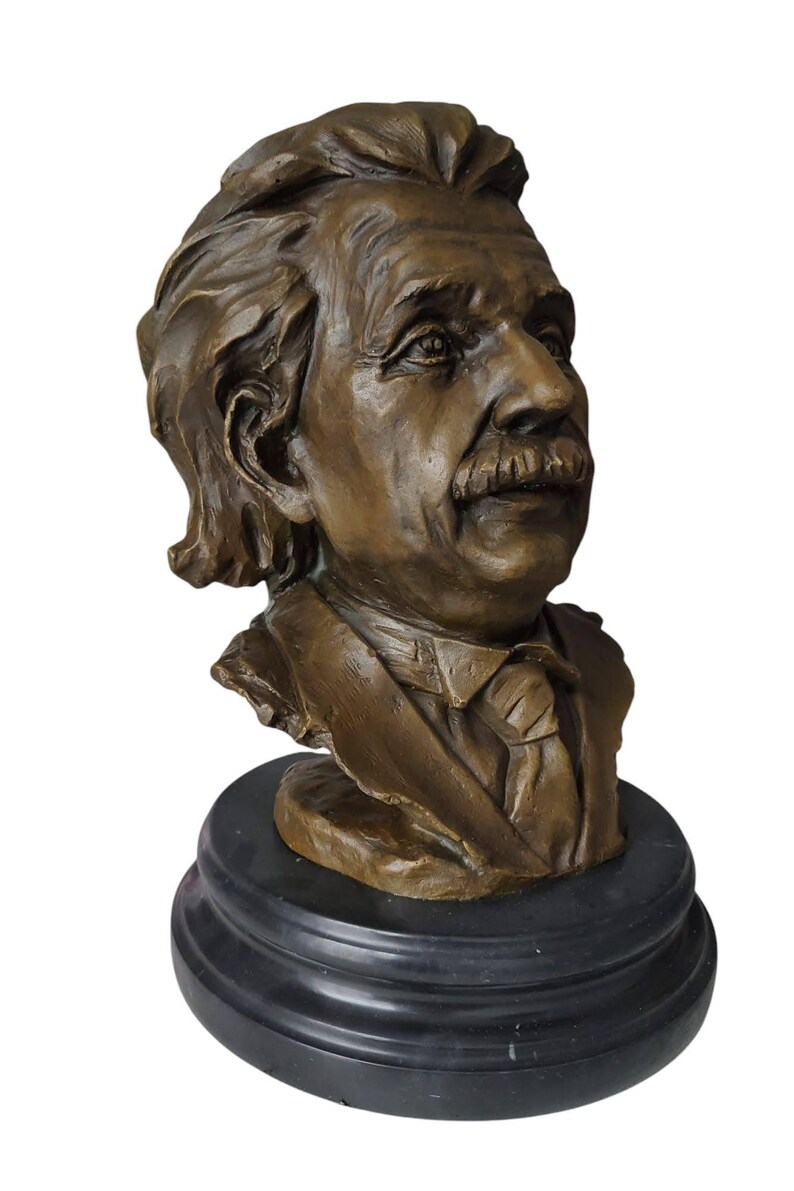 Albert Einstein Bust - Bronze Sculpture on Marble Base - Etsy Portugal