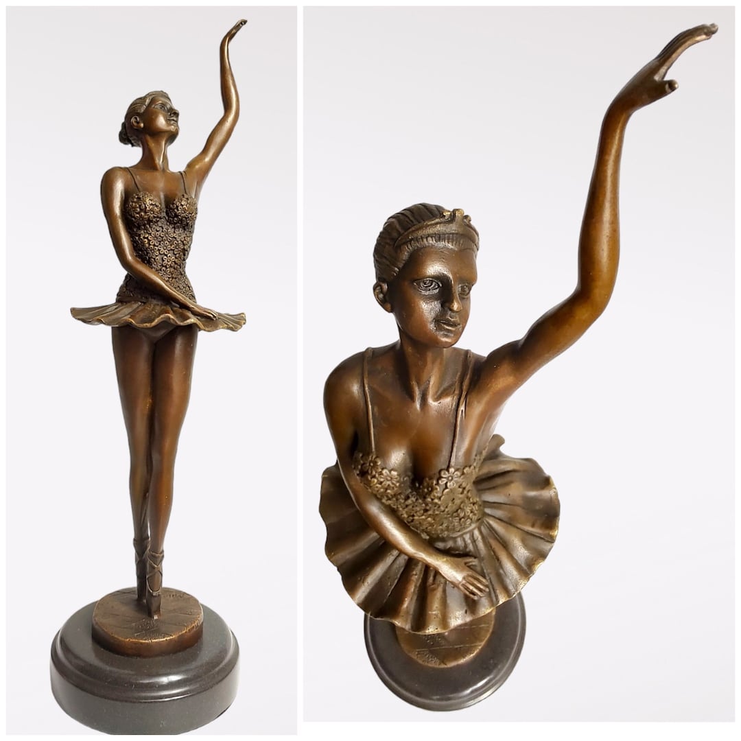 Ballet Dancer Bronze Statue 43 Cm, Art Deco Sculpture Ballerina in Pose ...